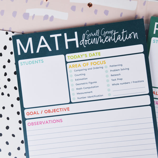 Math - Small Group Documentation Notepad | BERTEAU & Co.