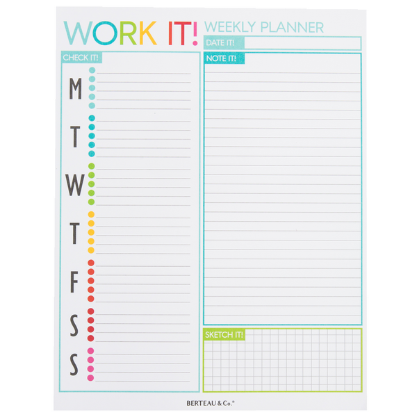 Weekly Notepad - Work It! | BERTEAU & Co.