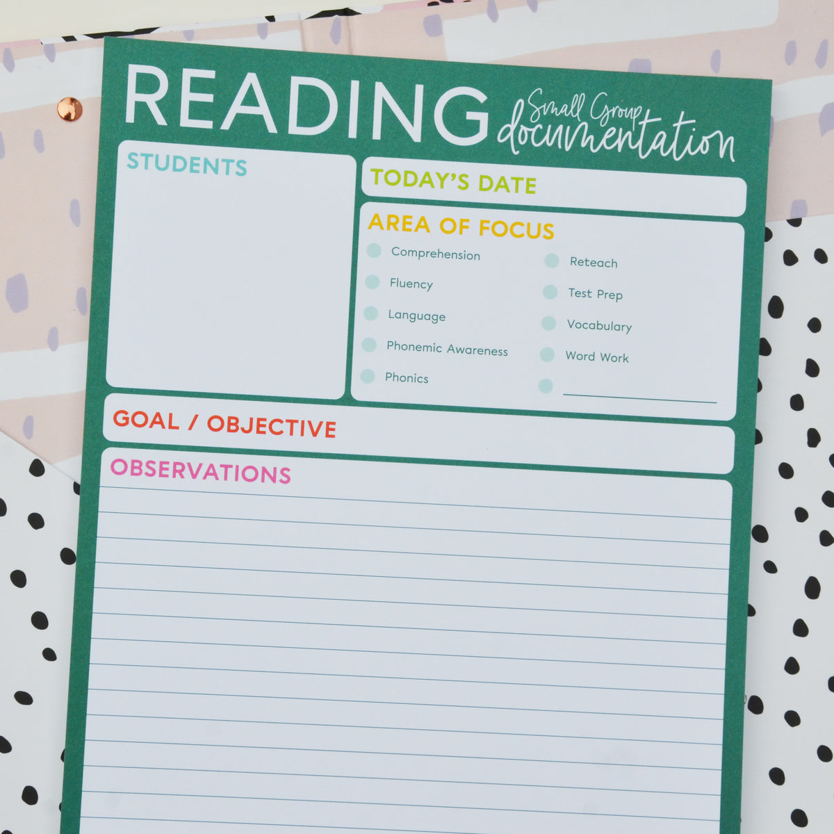 Reading Small Group Notepad | BERTEAU & Co.