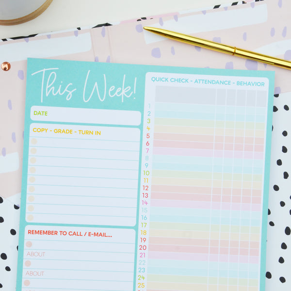 Teacher's Weekly Notepad - This Week in My Classroom | BERTEAU & Co.